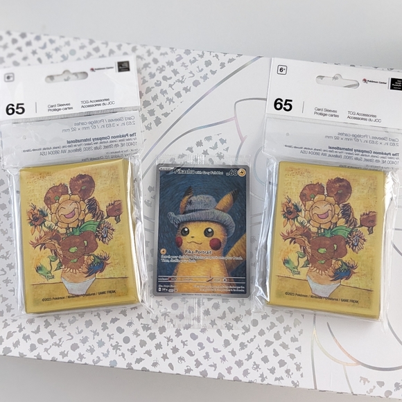 Pokemon | Games | Pokemon Center X Van Gogh Museum Pikachu Card And Sunflora Card Sleeves | Poshmark